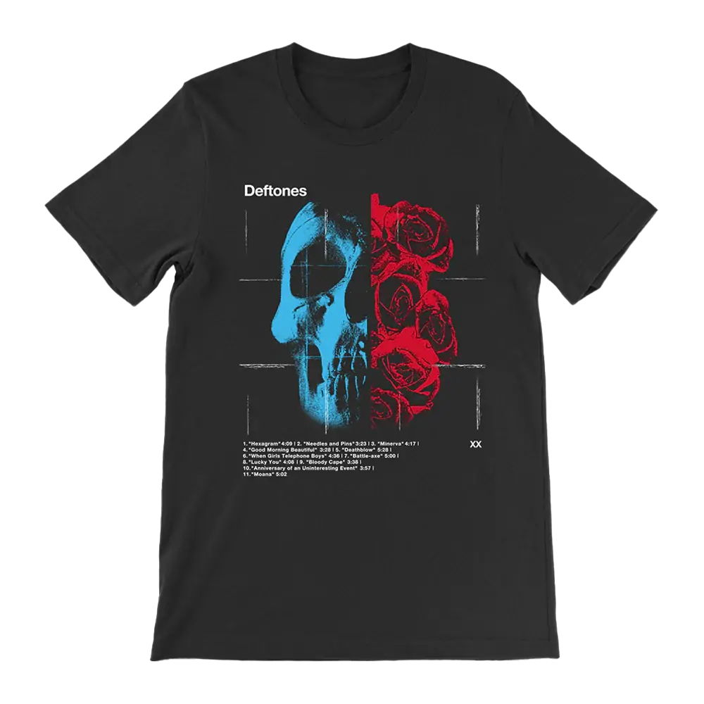 Rose Skull Tracklist Tee - Deftones Merch